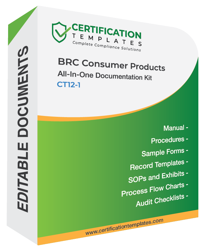 BRC Consumer Products Documentation Kit | Manual | Procedures | Forms