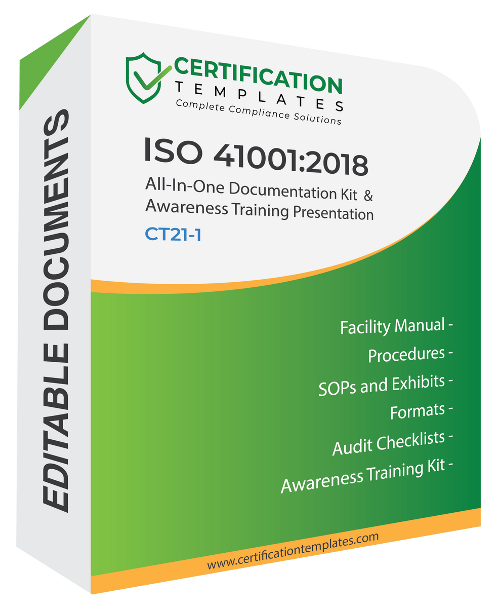 Buy ISO 41001 Documentation Kit | Manual | Procedures | Audit Checklists