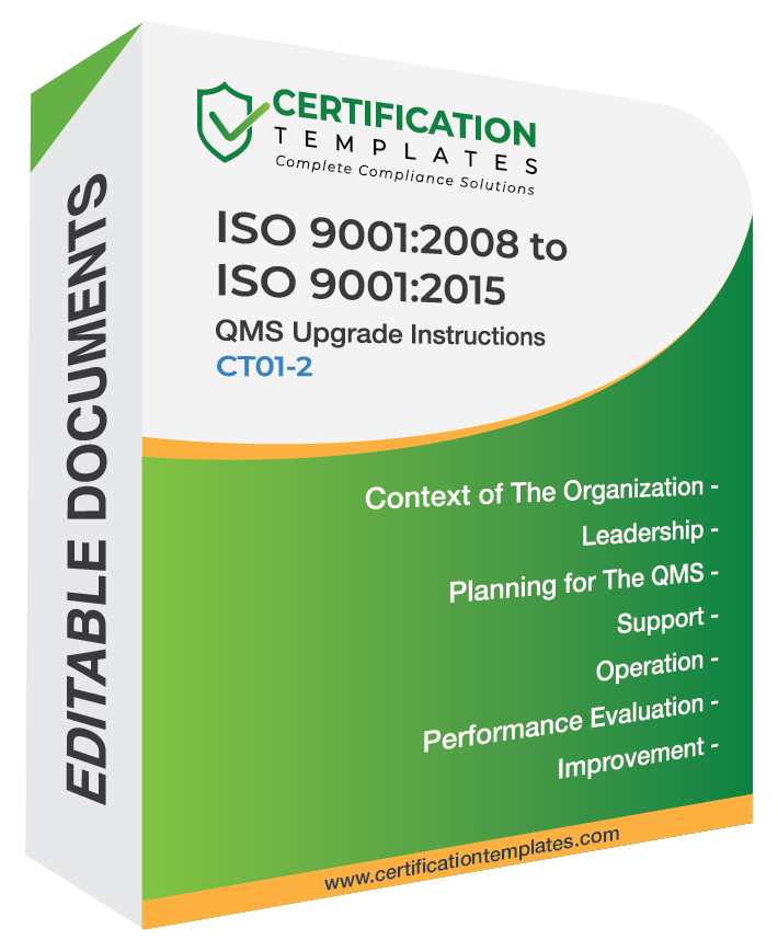 ISO 9001:2015 Upgrade Document Package | QMS Transition